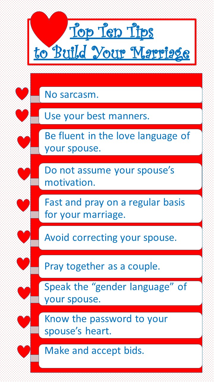 Top 10 Tips for Marriage [with graphic] - Manna for Marriage